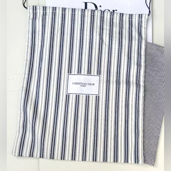 Dior | Bags | Christian Dior Drawstring Pouch Navy And White Pinstriped ...
